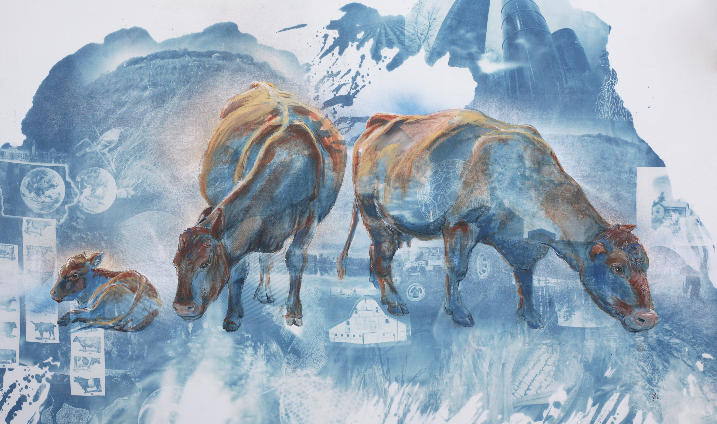 Red Angus Cows receives first place award for State Agriculture Art ...