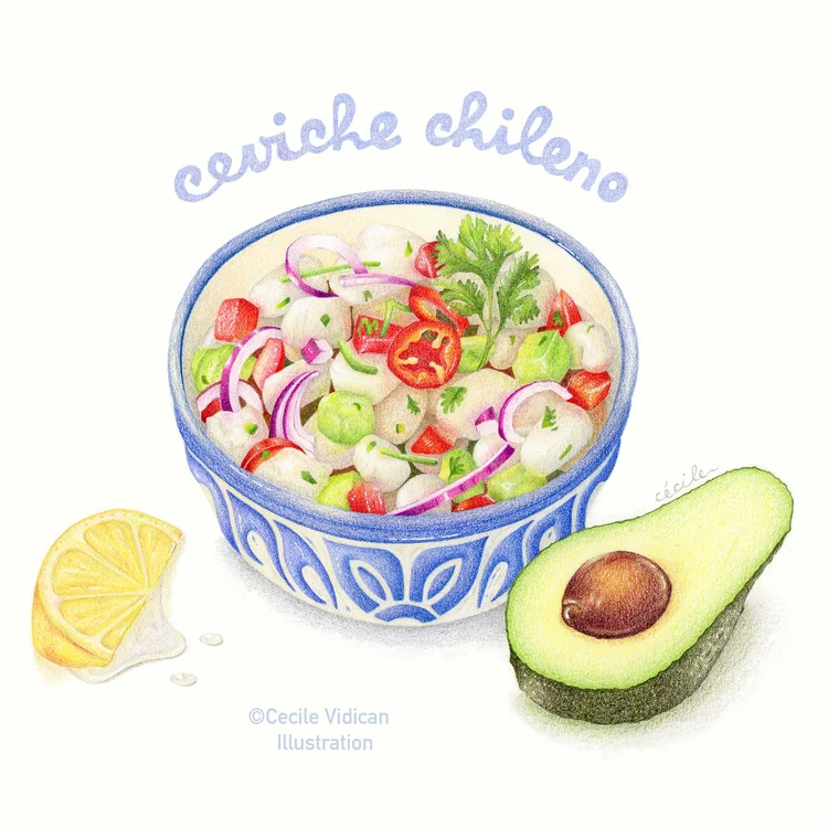 Watercolor Food Illustration and Botanical Art by Cecillus