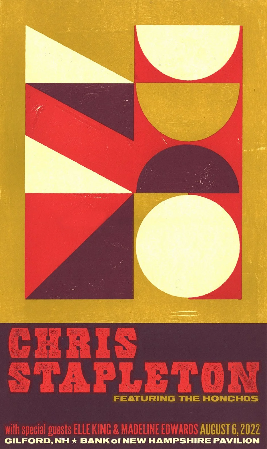 Chris Stapleton Gilford, NH show posters — Brad Vetter Design