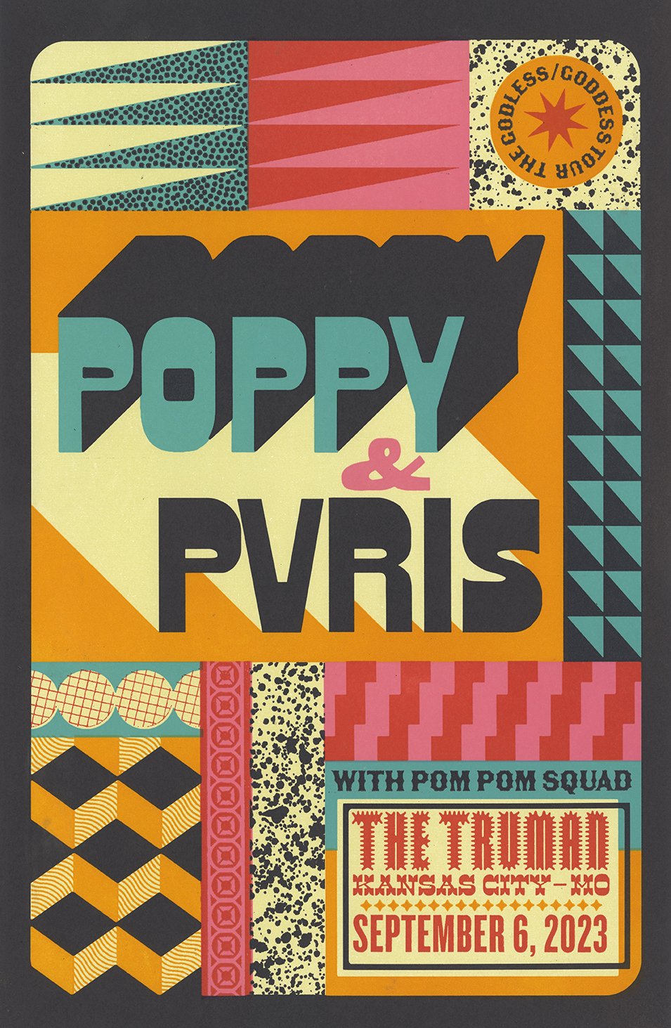Poppy & Pvris (Kansas City, MO) Show Poster — Brad Vetter Design