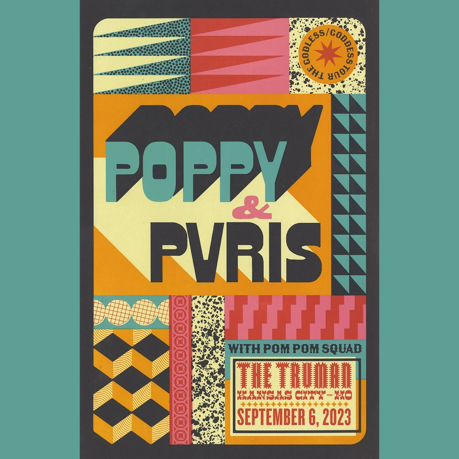 Poppy & Pvris (Kansas City, MO) Show Poster — Brad Vetter Design