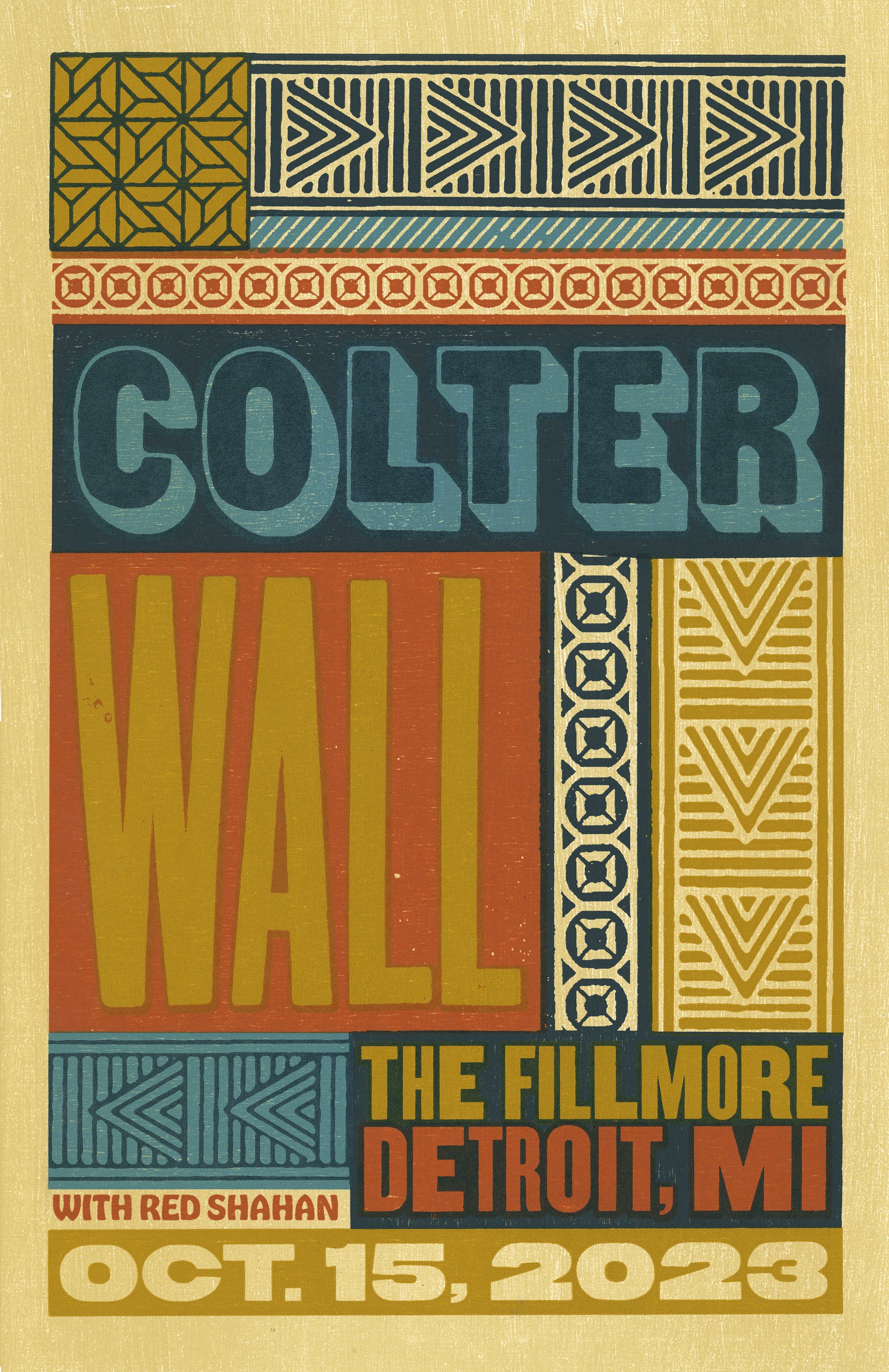 Colter Wall (Detroit, MI) Show Poster — Brad Vetter Design