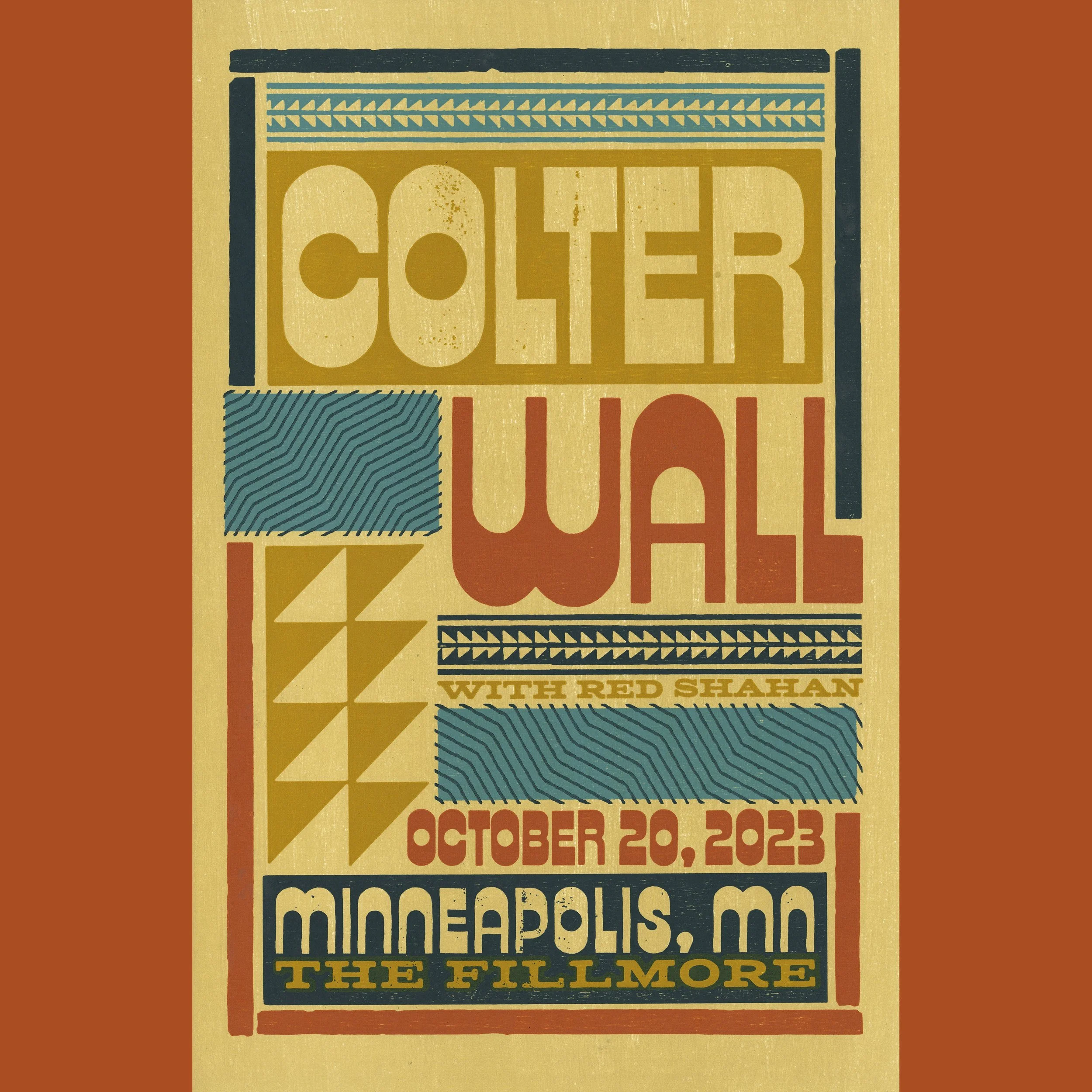 Colter Wall (Minneapolis, MN) Show Poster — Brad Vetter Design