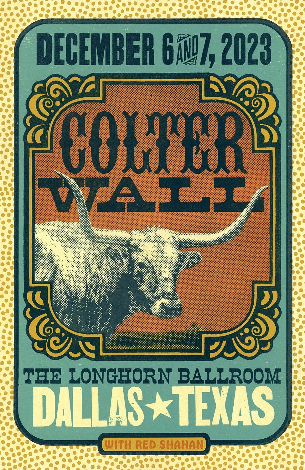 Colter Wall (Dallas, TX) Show Poster — Brad Vetter Design