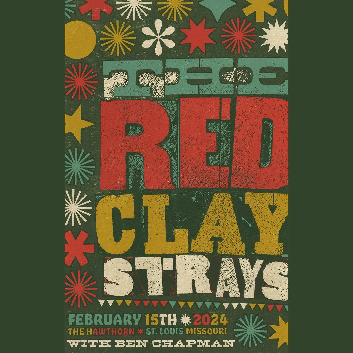 The Red Clay Strays (STL) Show Poster — Brad Vetter Design