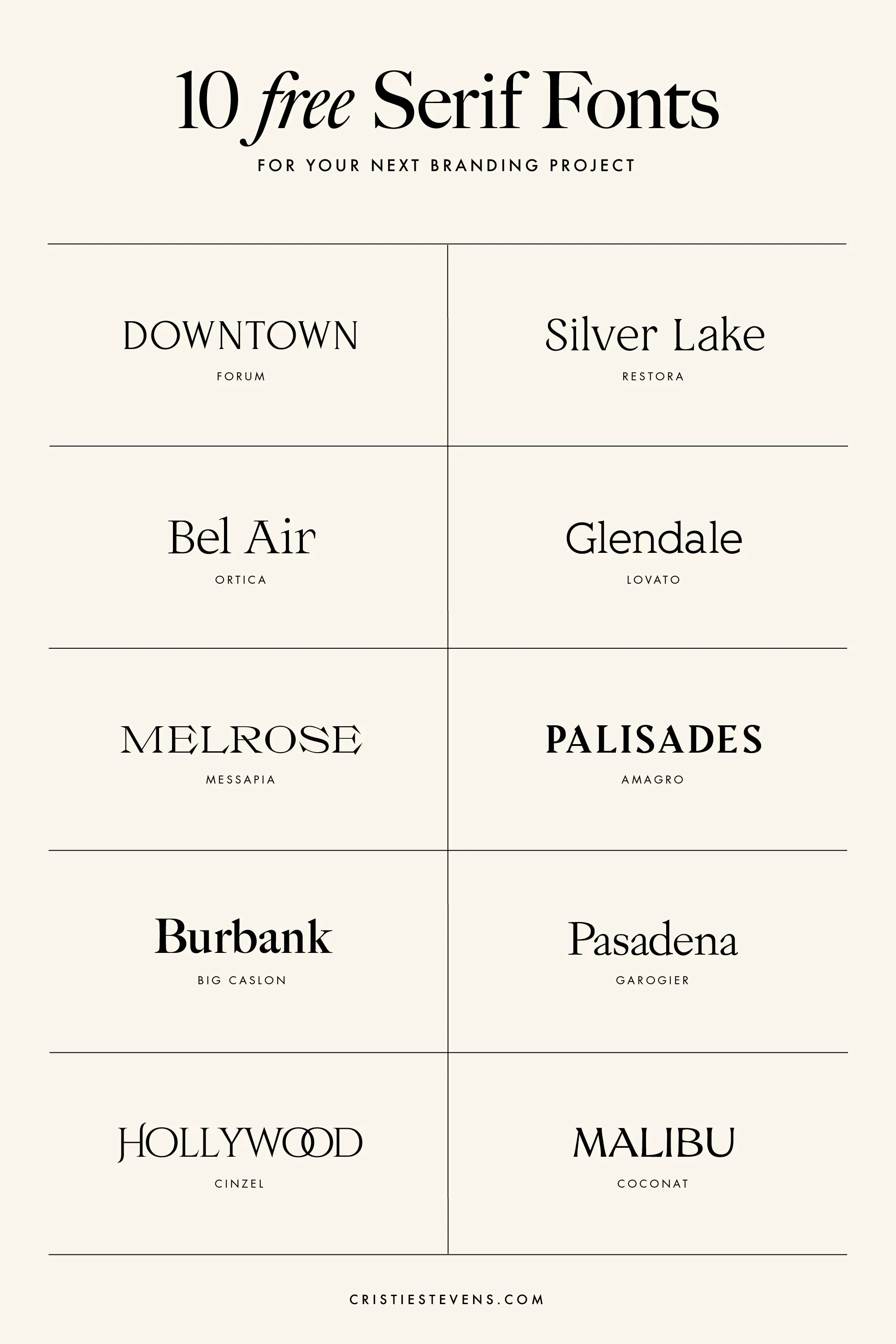 10 FREE Serif Fonts For Your Next Branding Project Cristie Stevens