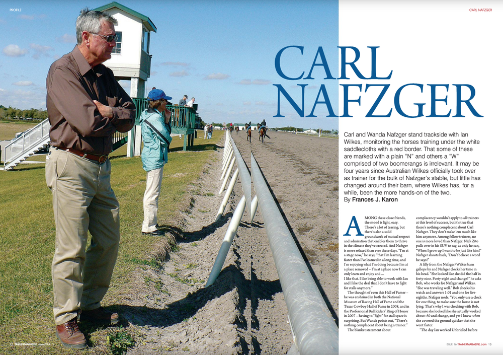 Carl Nafzger - an old-school trainer with traditional values | Trainer ...