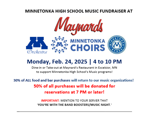 Maynard's Restaurant Fundraiser - Excelsior — Minnetonka Orchestra Boosters