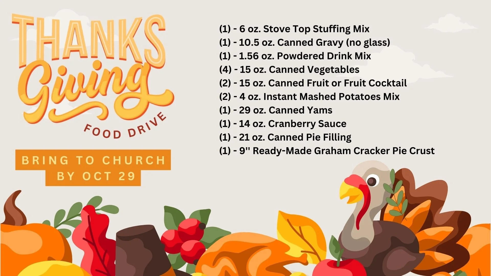 Thanksgiving Box Brigade — Hammock Street Church