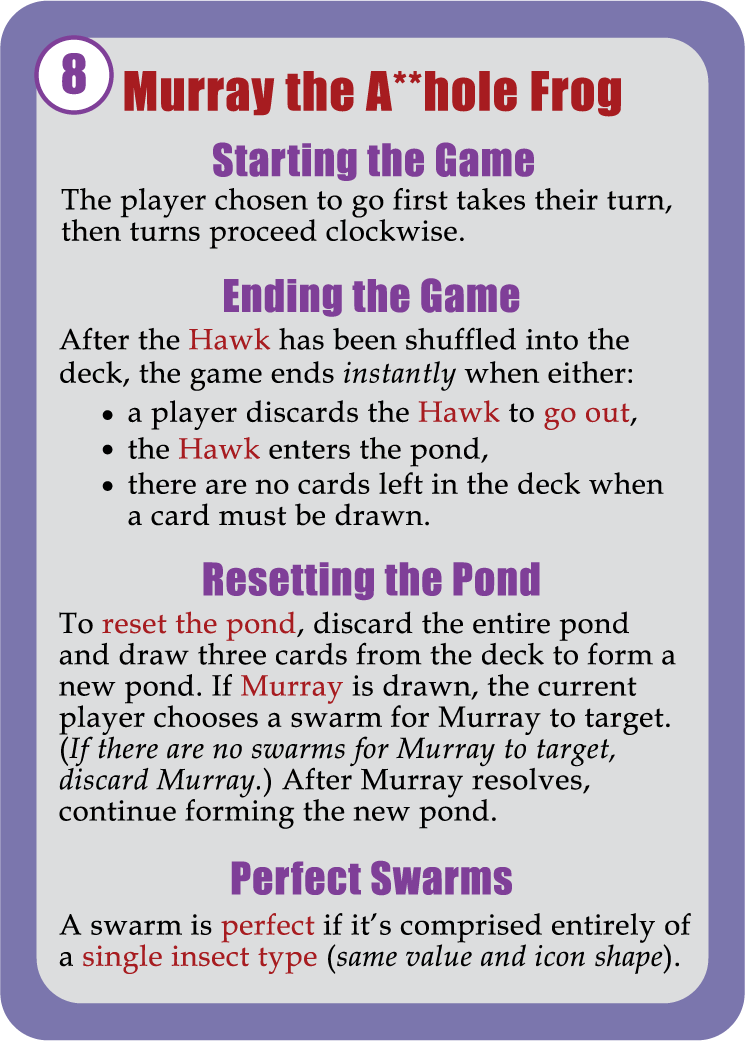 Murray the A**hole Frog Rules — Devious Weasel Games