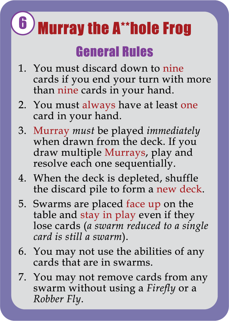 Murray the A**hole Frog Rules — Devious Weasel Games