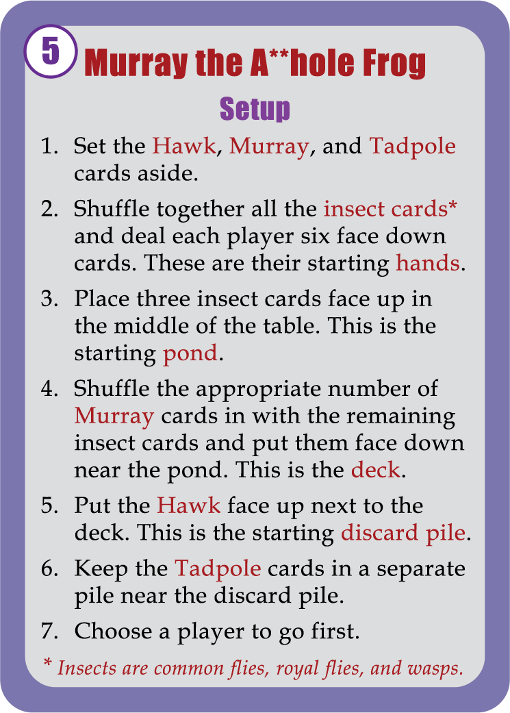 Murray the A**hole Frog Rules — Devious Weasel Games