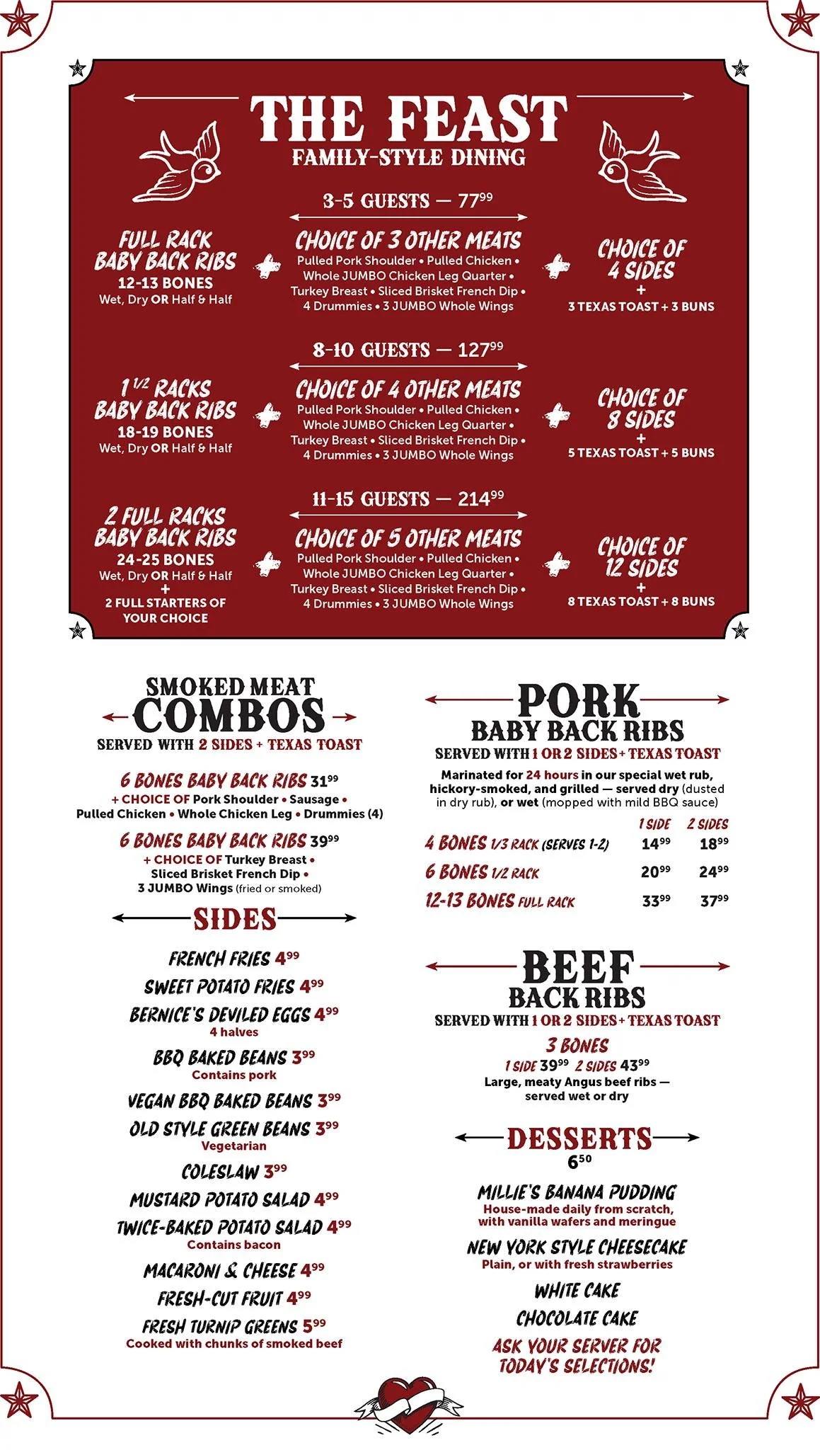 Menu — One & Only BBQ