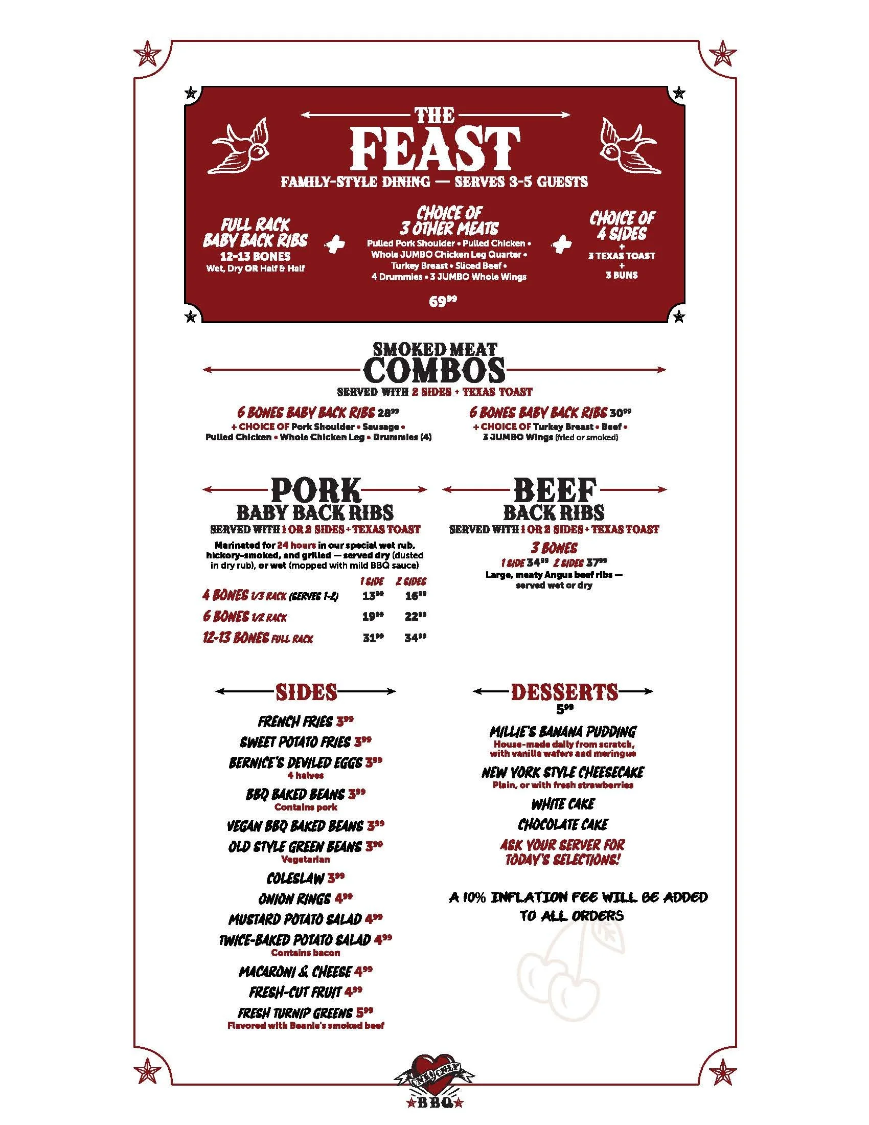 Menu — One & Only BBQ