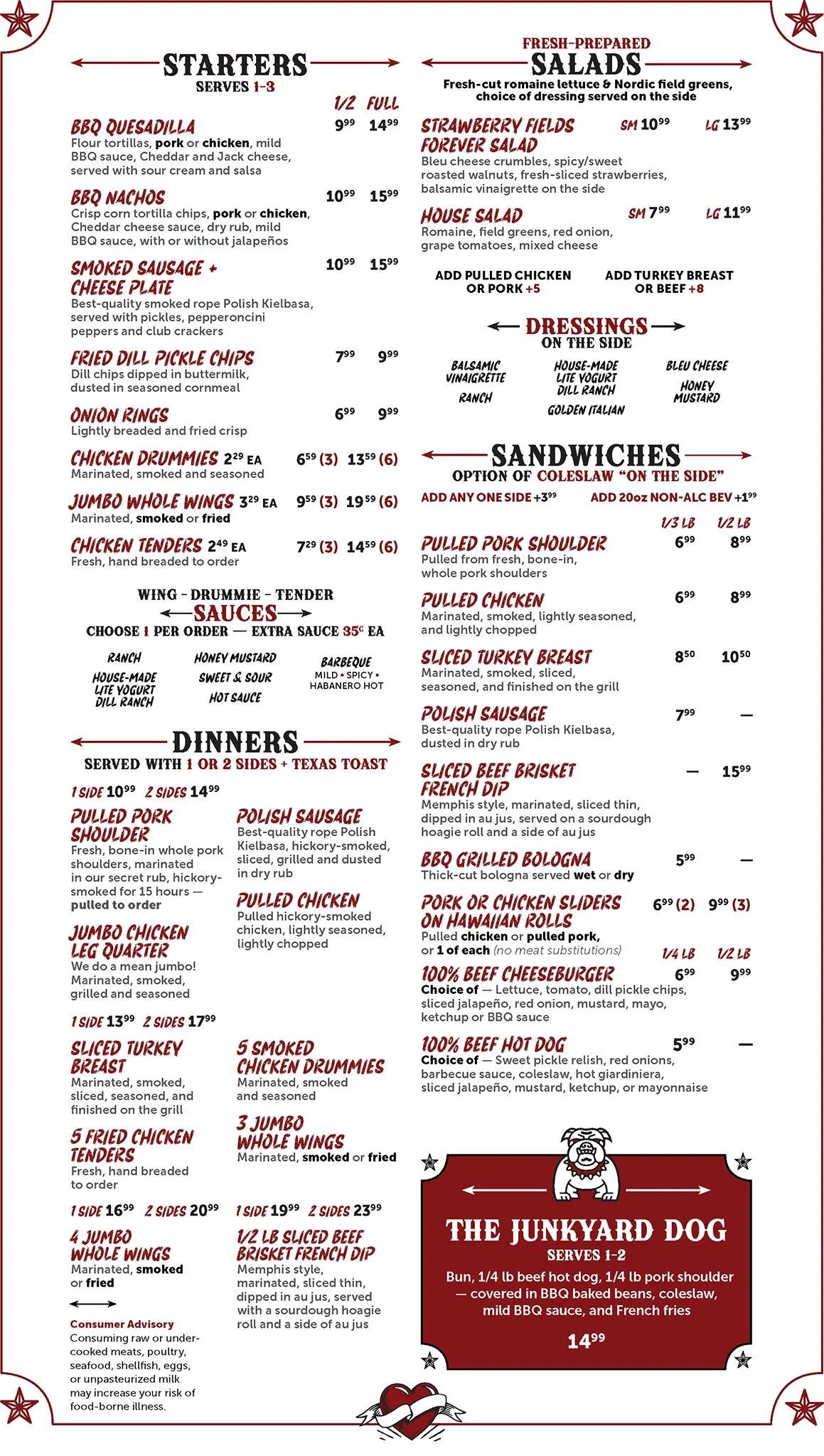 Menu — One & Only BBQ