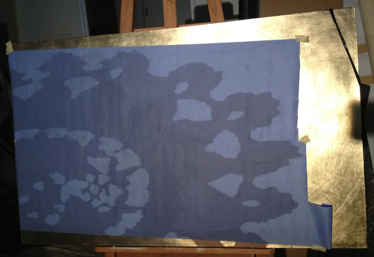 Painted portrait on gilded canvas — artworkerprojects