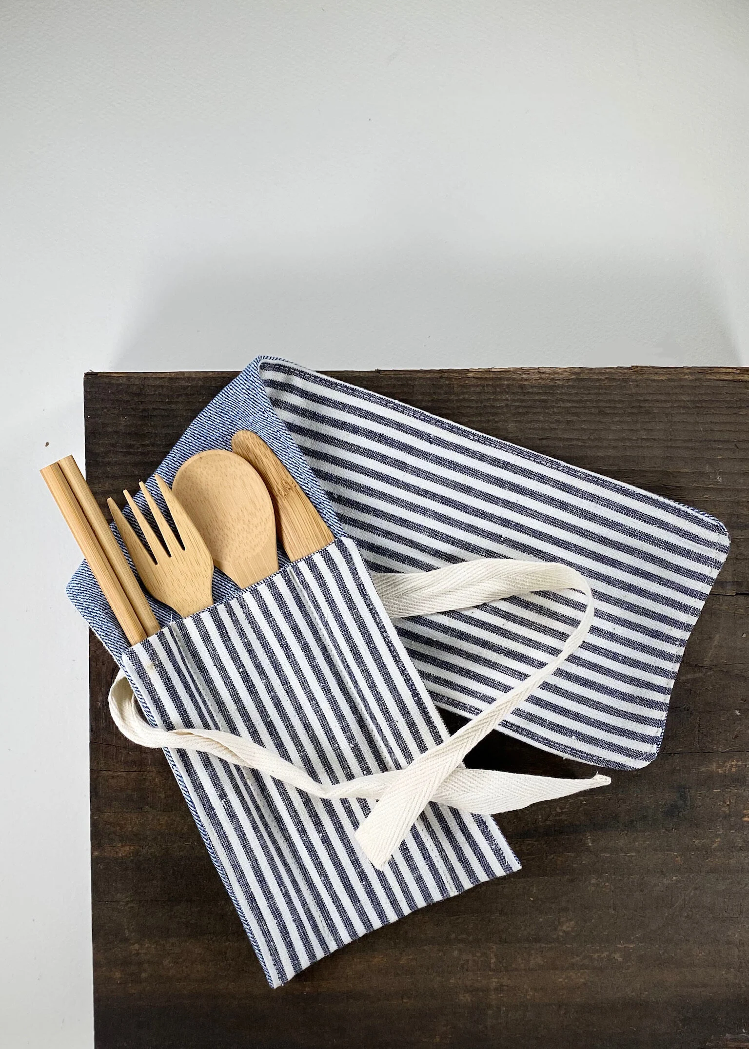 Utensil Roll - Huston Organic Cotton and Indigo — Non-Disposable Life