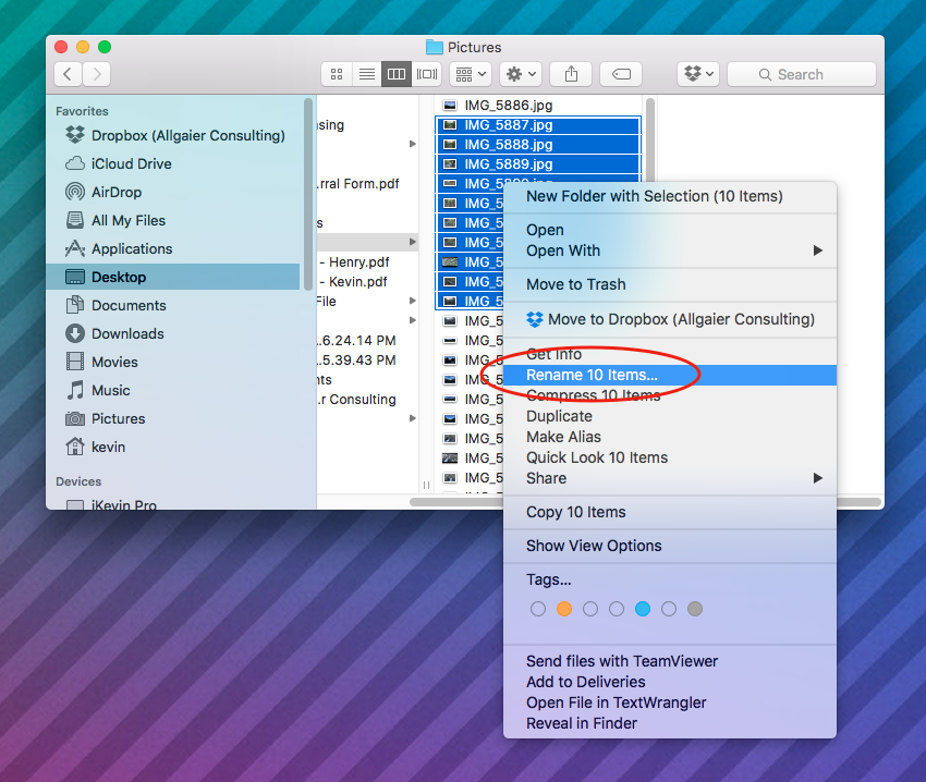 Fastest Way to Batch Rename Files in OS X — Allgaier Consulting, LLC