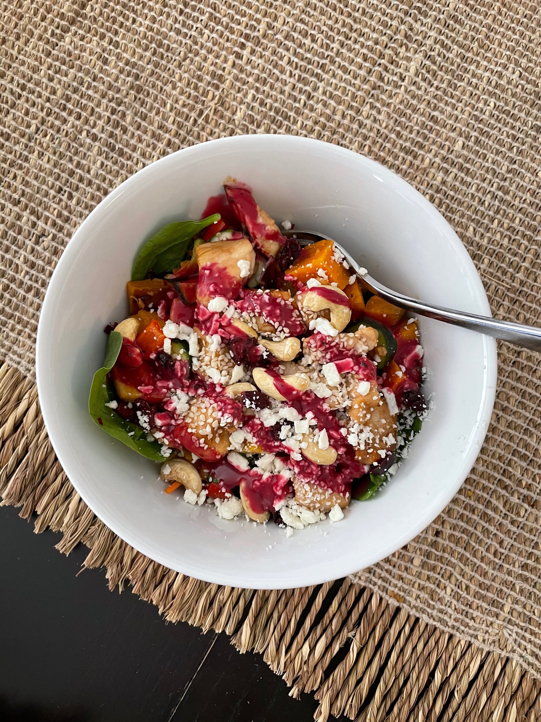 Asian Beetroot, Honey Soy Chicken and Cashew Salad - Body Fusion
