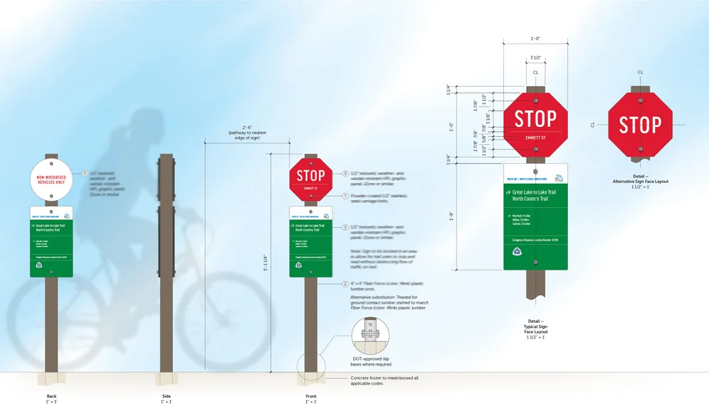Great Lake to Lake Trails Wayfinding — Gene Ullery-Smith, Graphic Designer