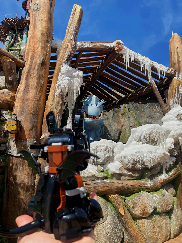 Toothless Meets LEGO Toothless: Exploring Berk at Epic Universe ...