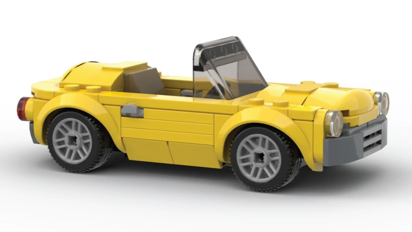 Instructions to Build a Yellow LEGO Convertible Car - BrickNerd - All ...
