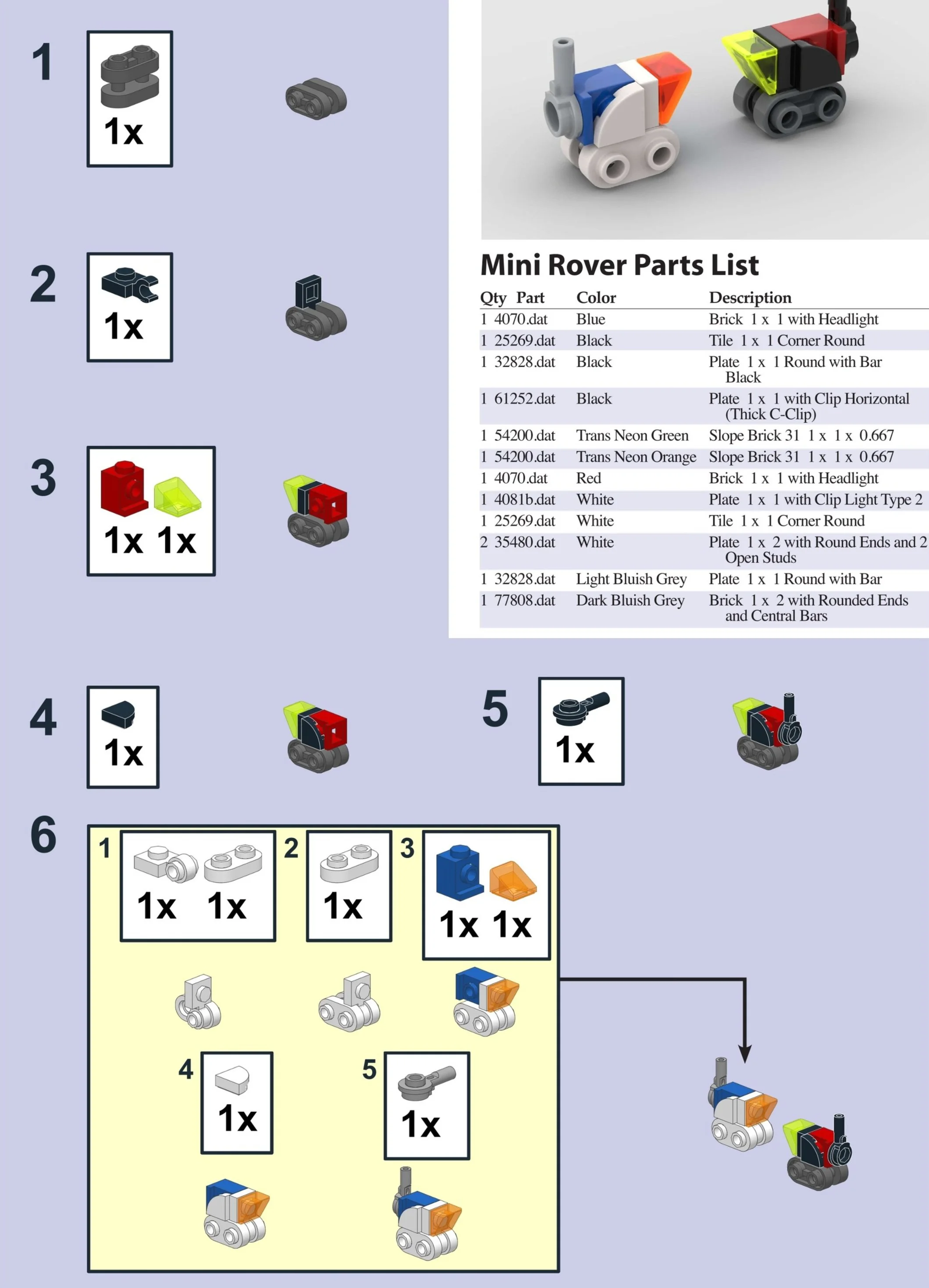 Instructions to Build LEGO Classic Space Mini Rovers - BrickNerd - All ...