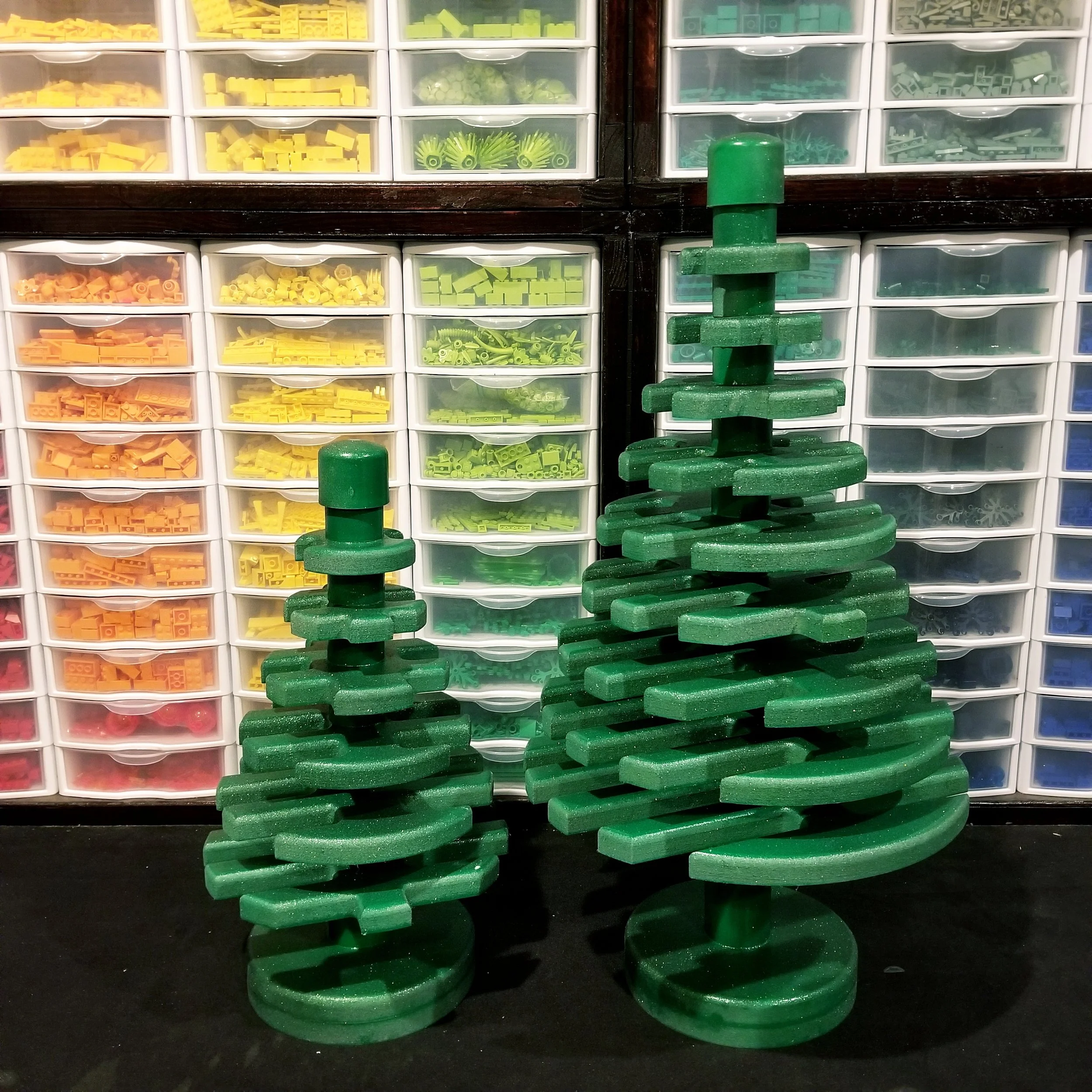 Making Christmas: Carving Upscaled Wooden LEGO Trees - BrickNerd - All ...