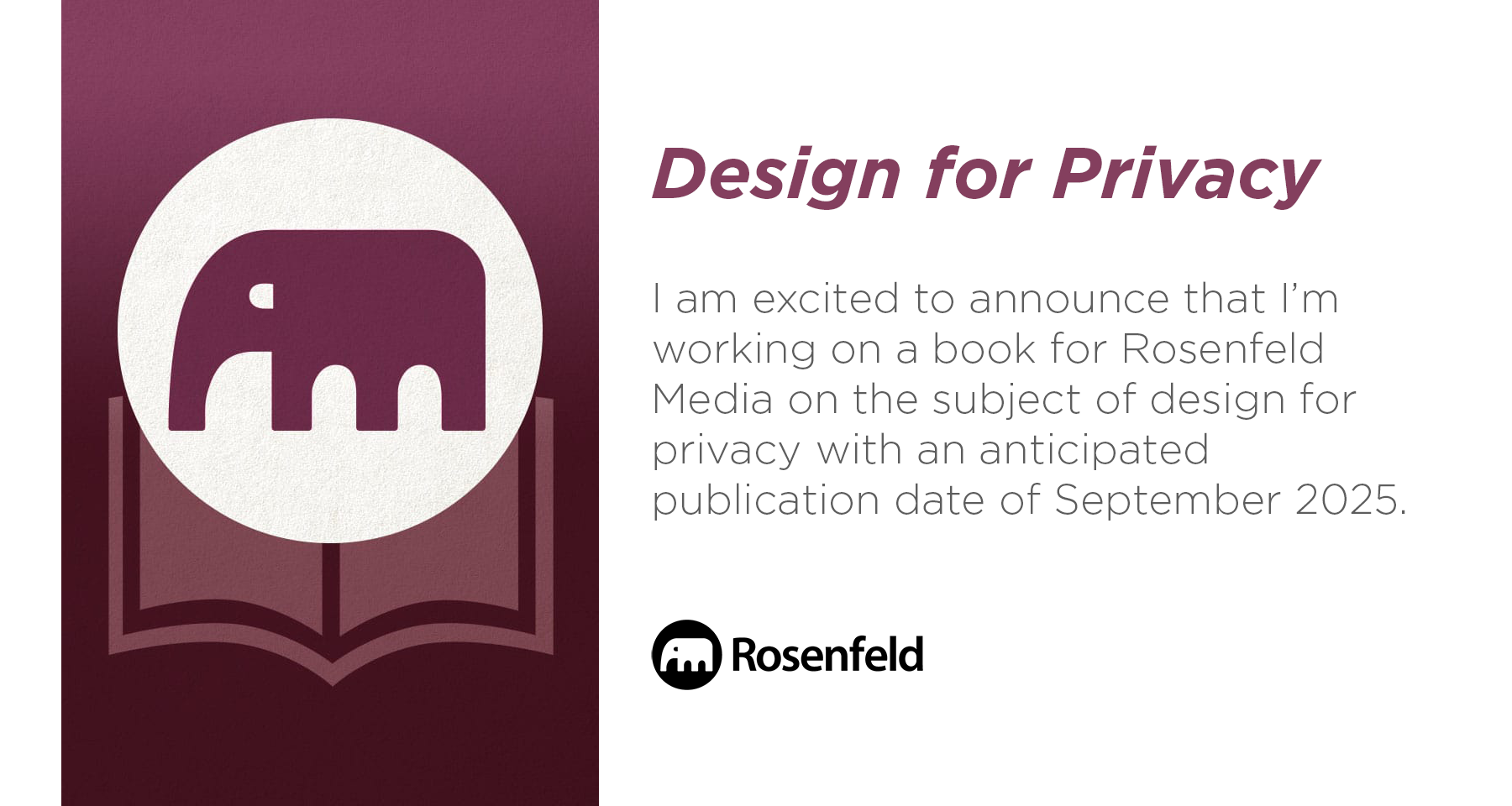 Design for Privacy Announcement — Robert Stribley