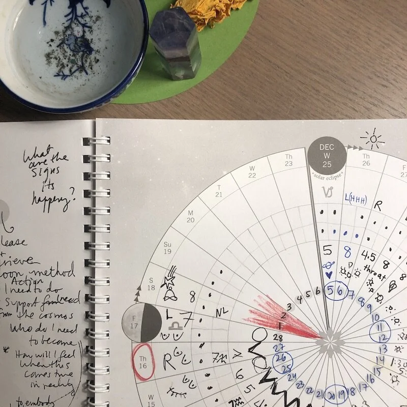 lunar tracking — THE MOON IS MY CALENDAR