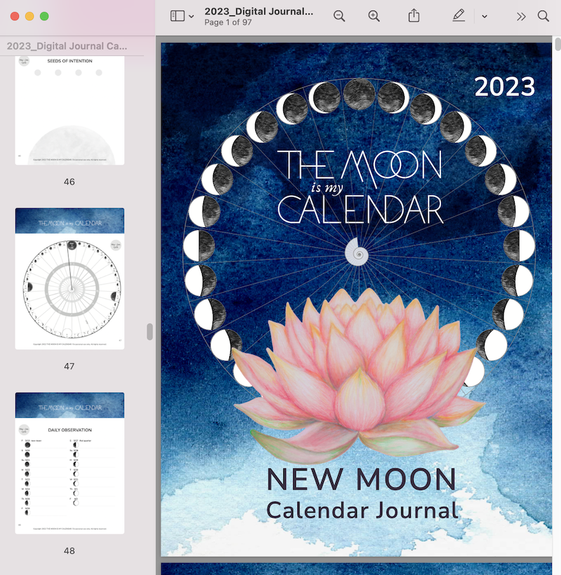 Shop New Moon Calendar Journals and Circular Lunar Wall Calendar for ...