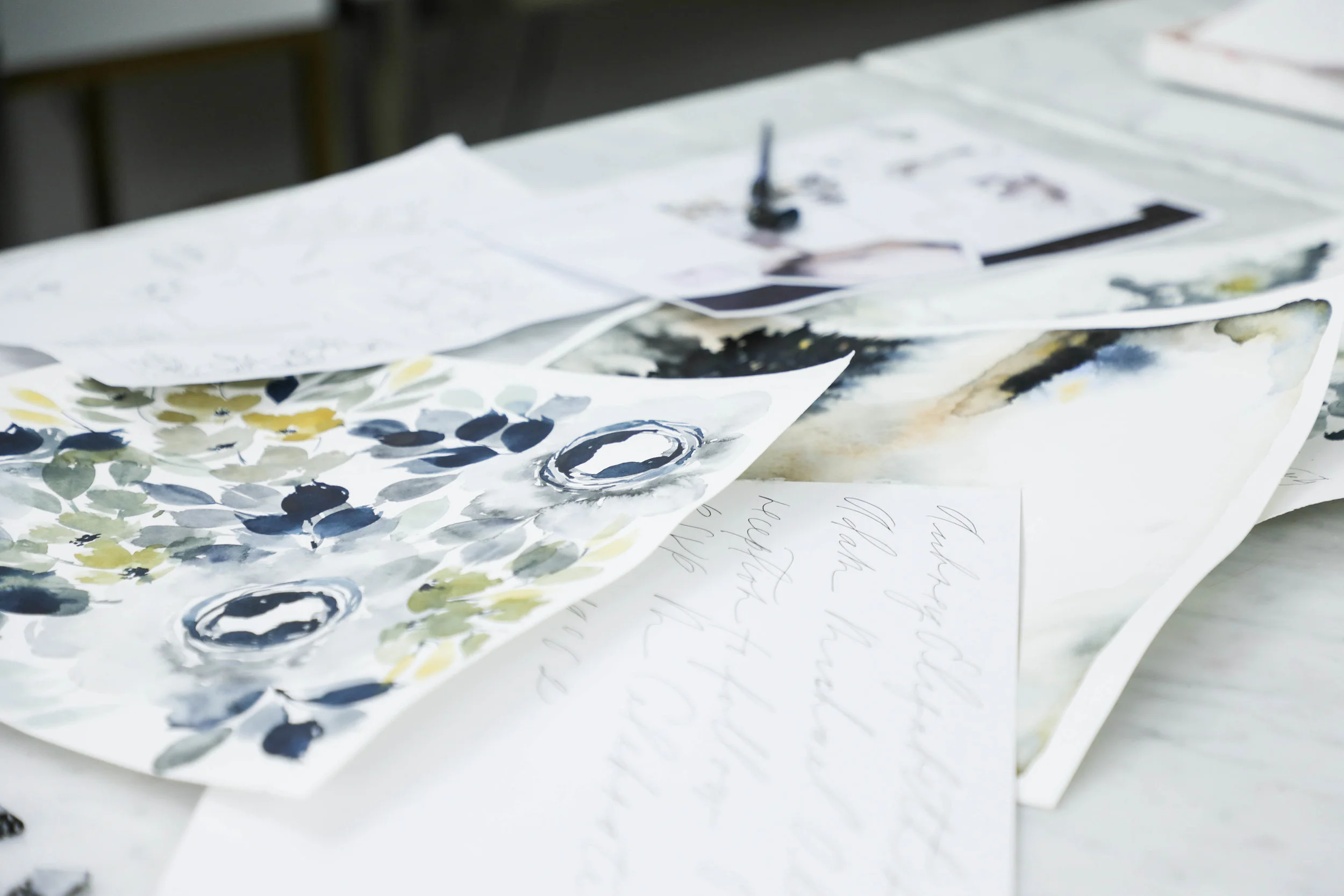 Custom Invitations | Calligraphy, Watercolor, Handmade Papers — Design ...