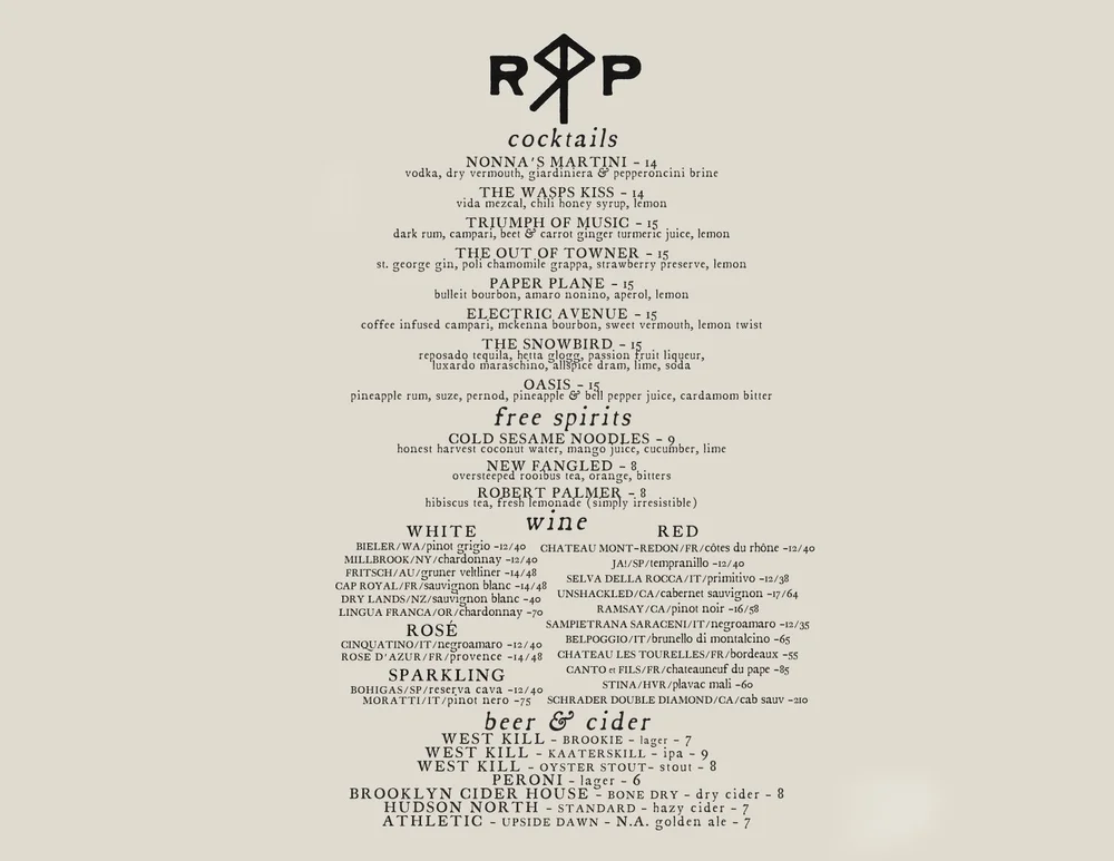 Menu — RIVER & POST