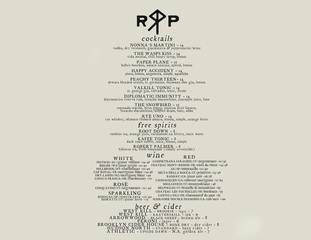Menu — RIVER & POST