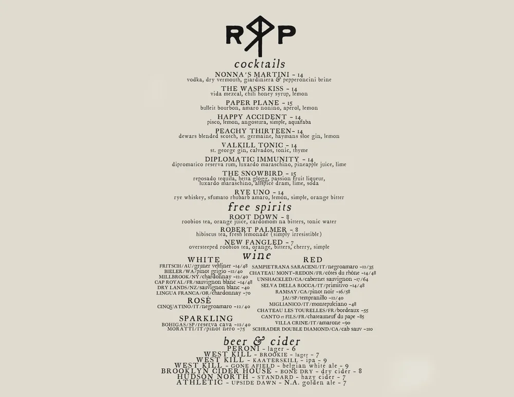 Menu — RIVER & POST