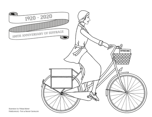 100th Anniversary of Suffrage - Coloring Page — Pedal Love