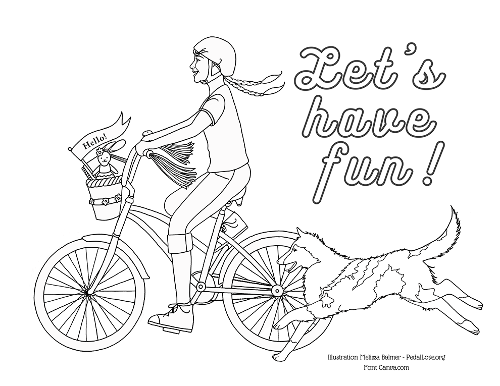 Girl Bike Coloring Page