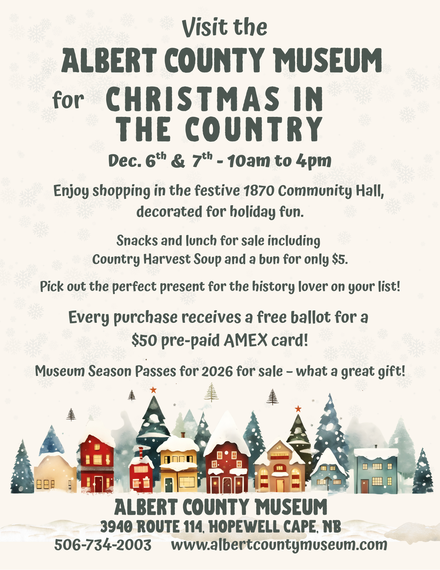 Visit the Albert County Museum for Christmas in the Country — Albert ...