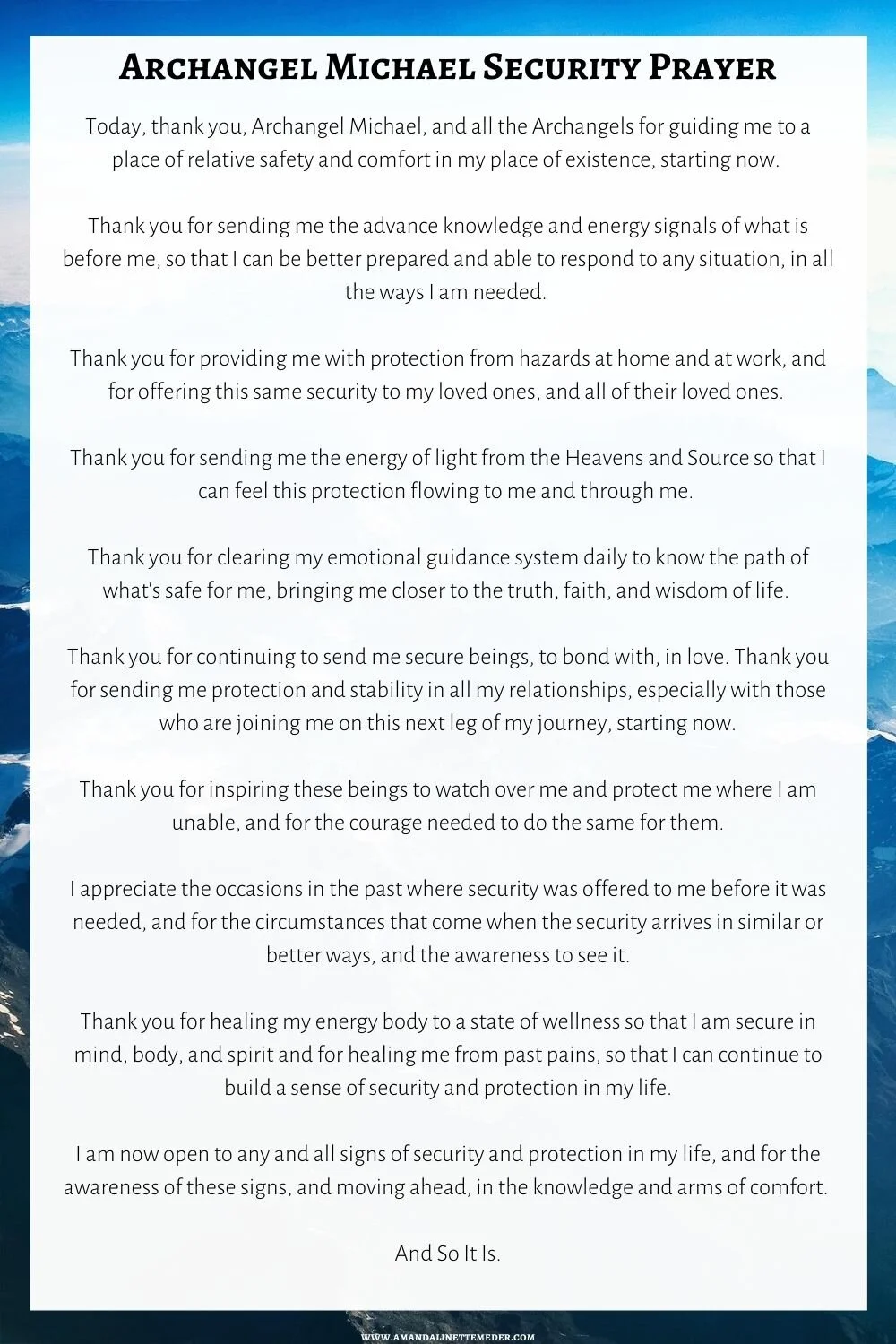 Angel Prayer For Security And Protection — Amanda Linette Meder