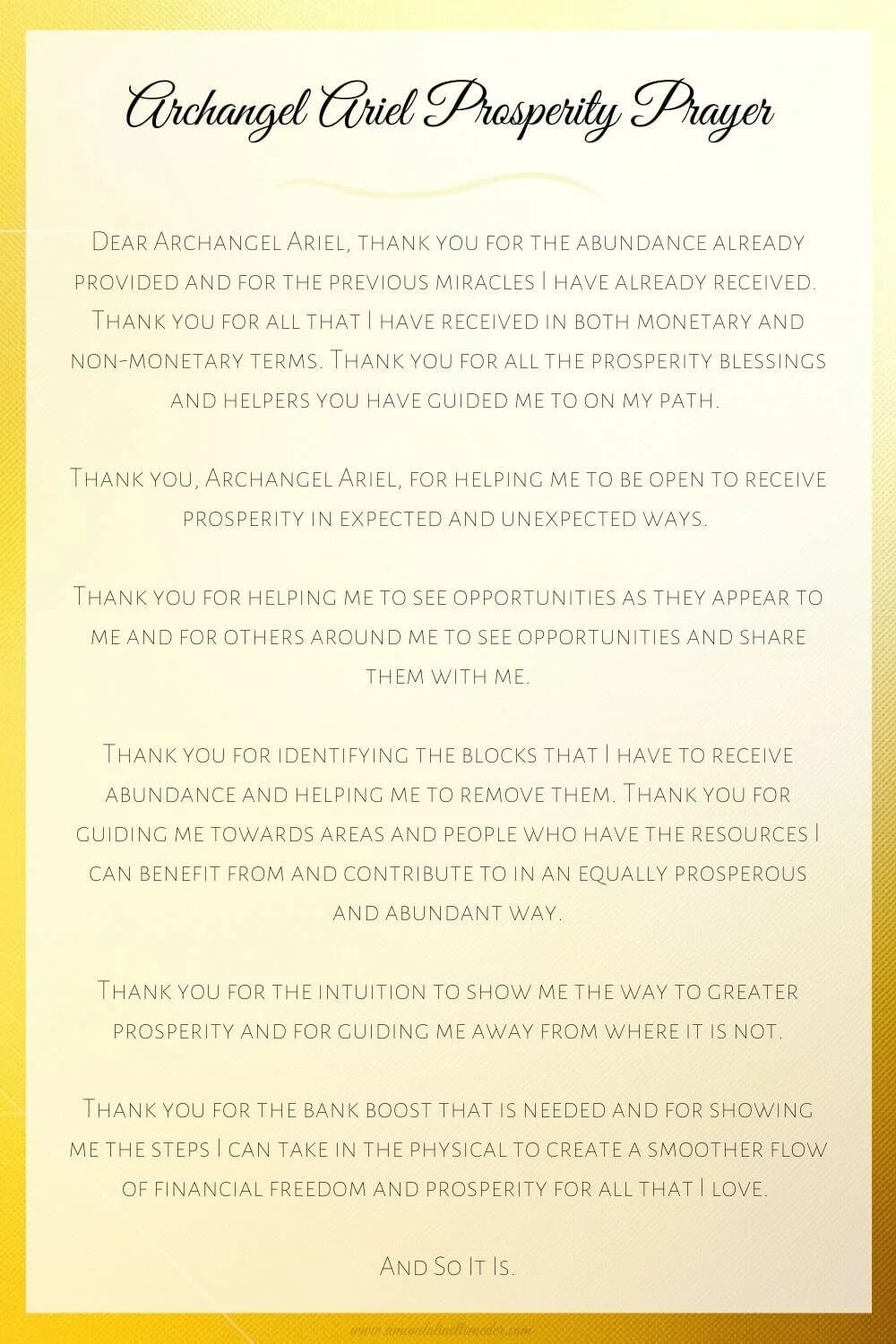 Angel of Money Prayer — Amanda Linette Meder