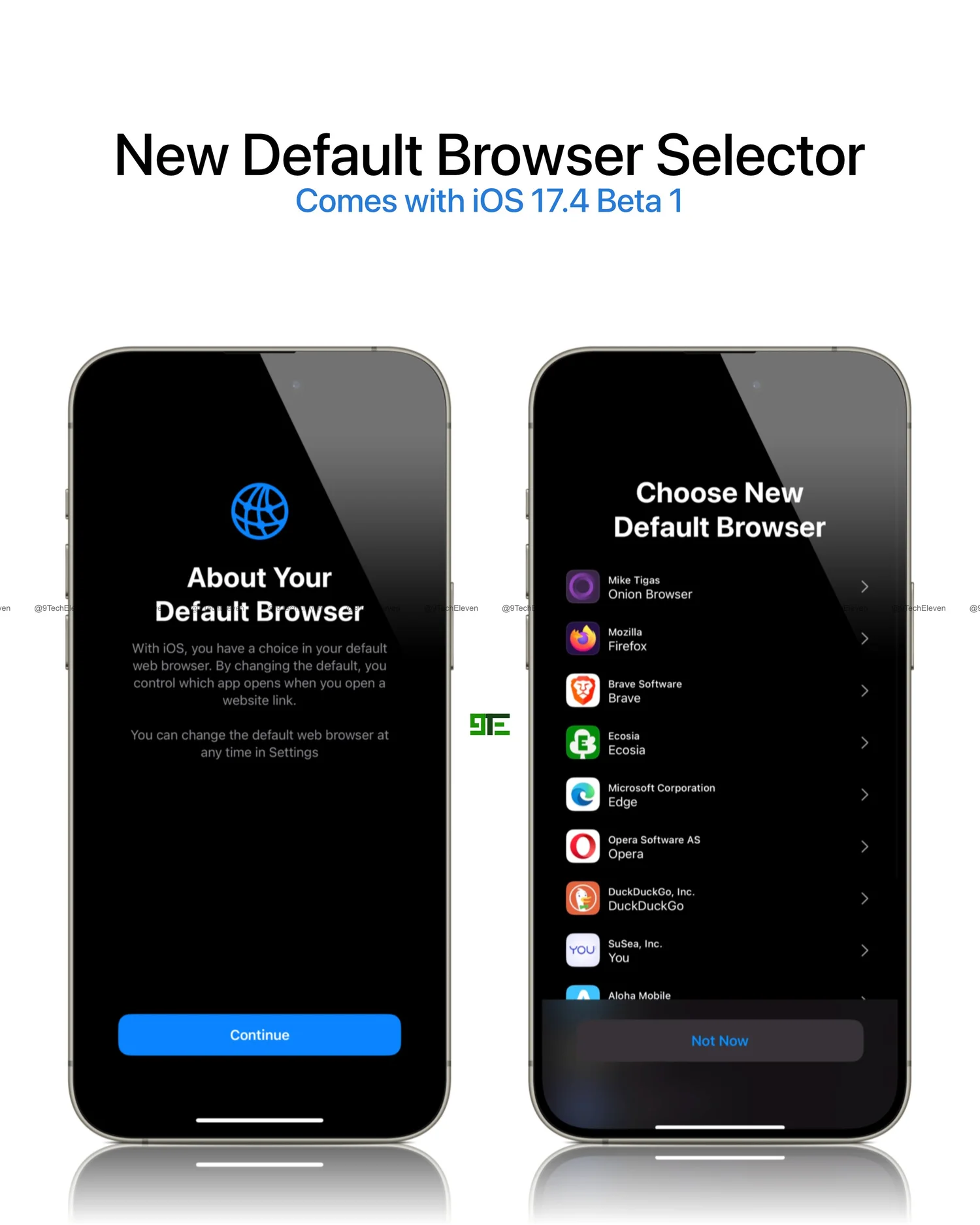 Apple Introduced New Default Browser Selector on the iPhone — 9 Tech Eleven