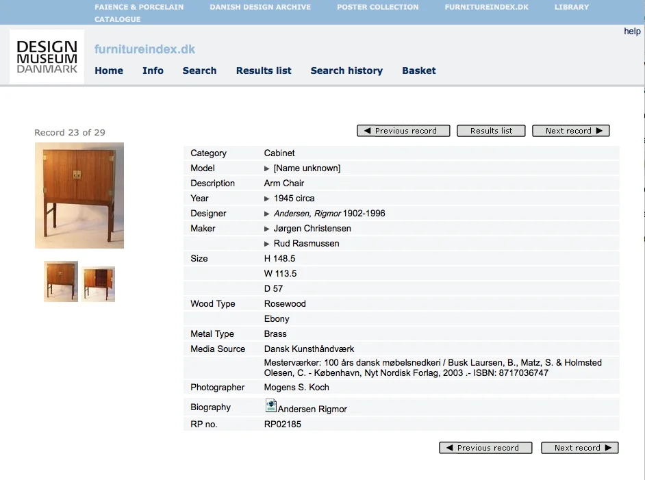 Designmuseum Danmark on-line catalogue — danish architecture and design ...