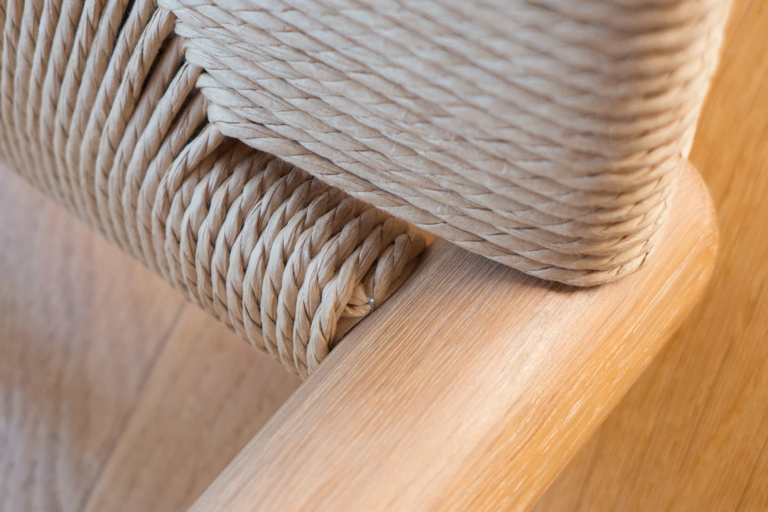 the paper cord seat of a Wishbone chair — danish architecture and ...
