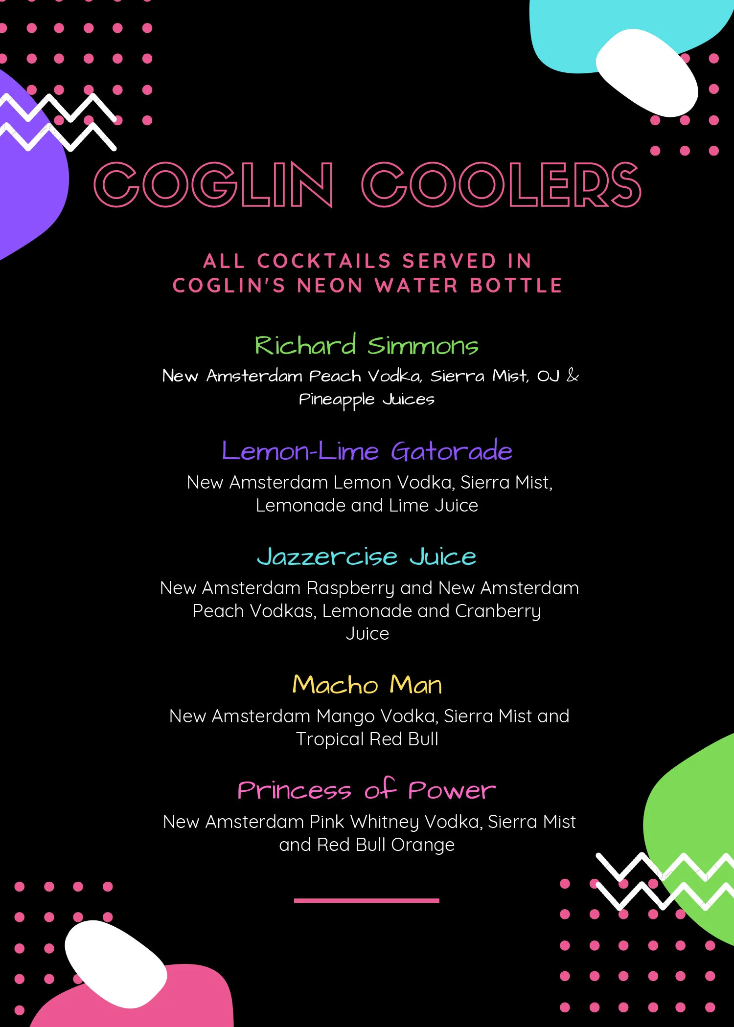 Drink Menu — Coglin's