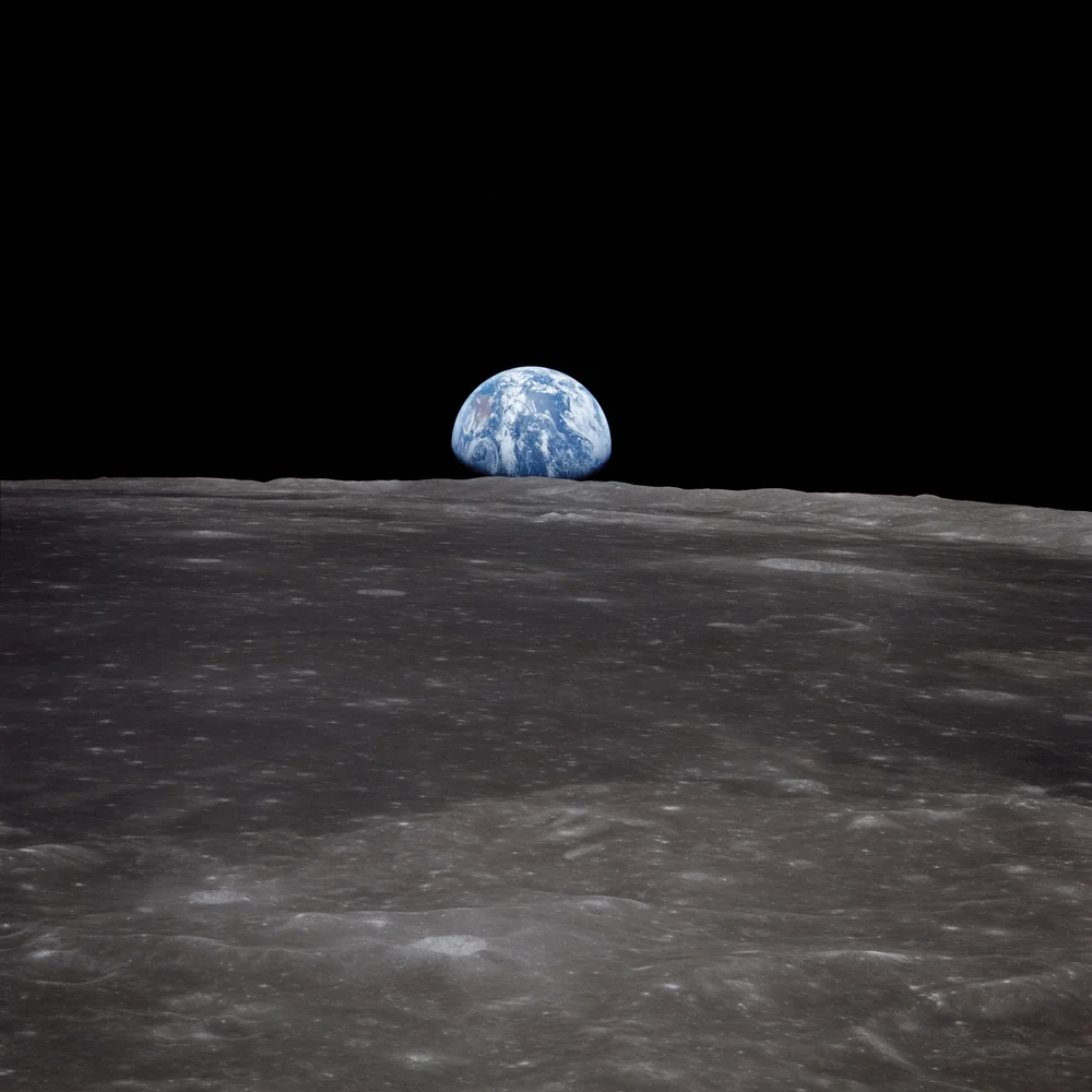 Apollo 17 Watching The Crescent Earth Rise Above The Lunar Horizon—What ...