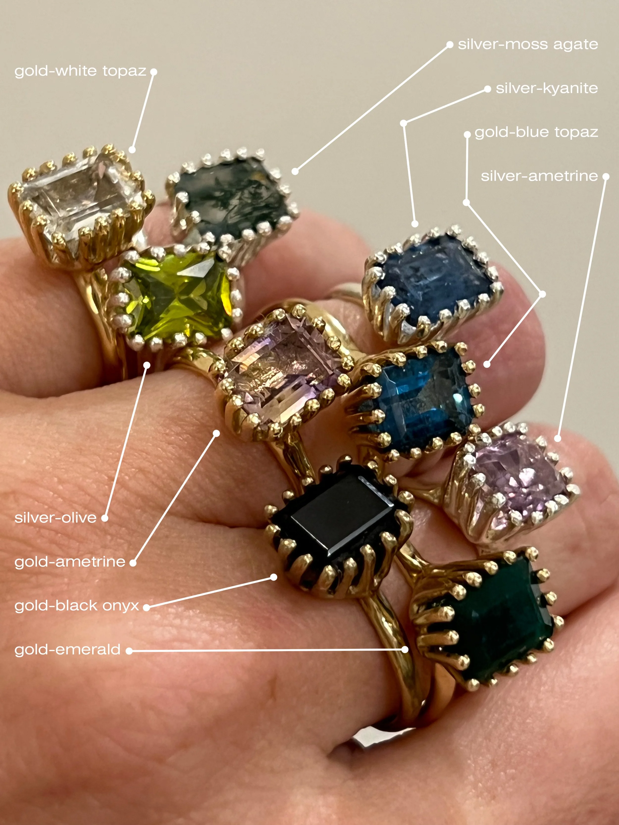 MEREWIF : Shop All : Ramona Ring - Raw Emerald