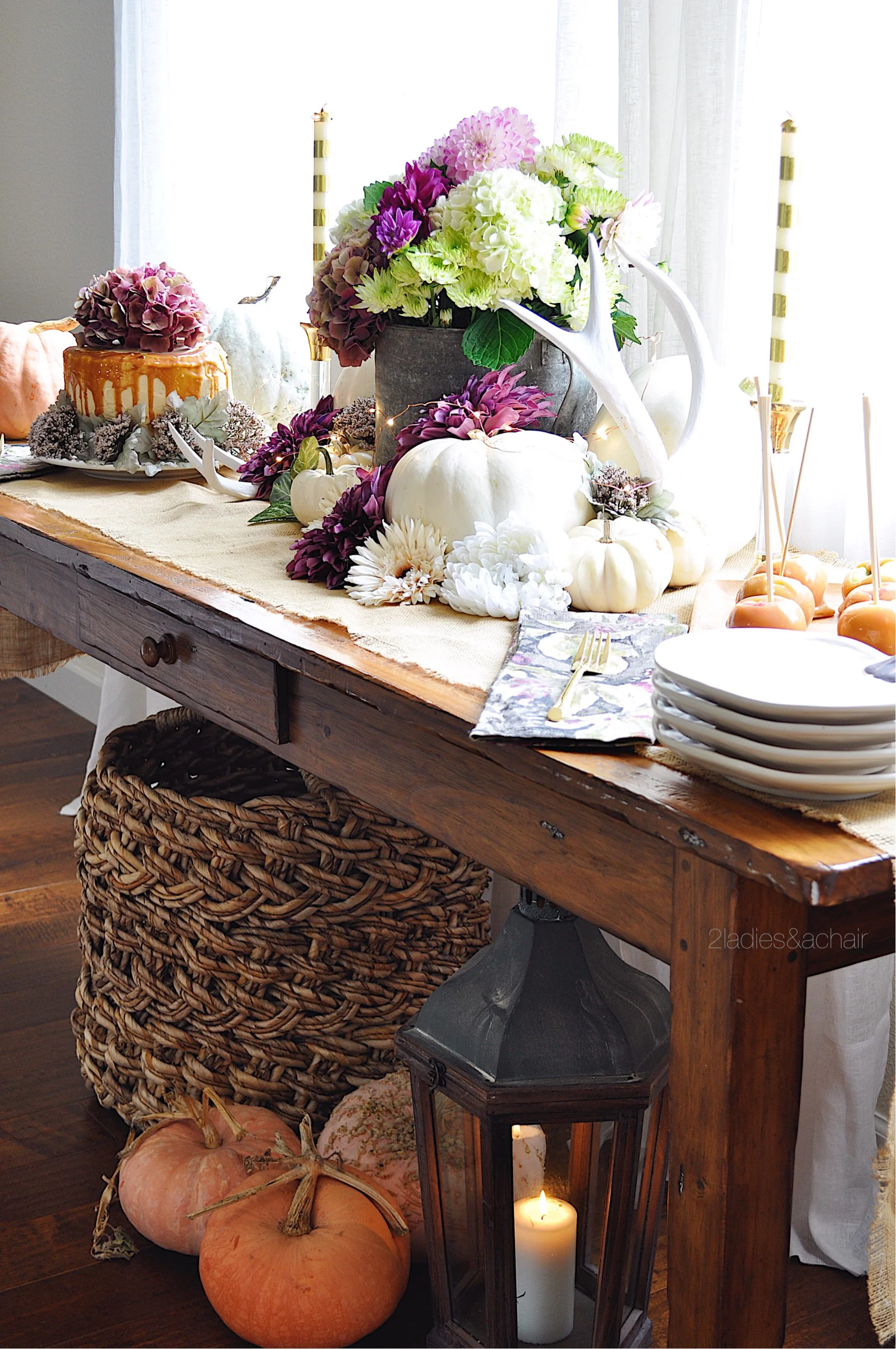Decorating Ideas For A Fall Buffet Table — 2 Ladies & A Chair