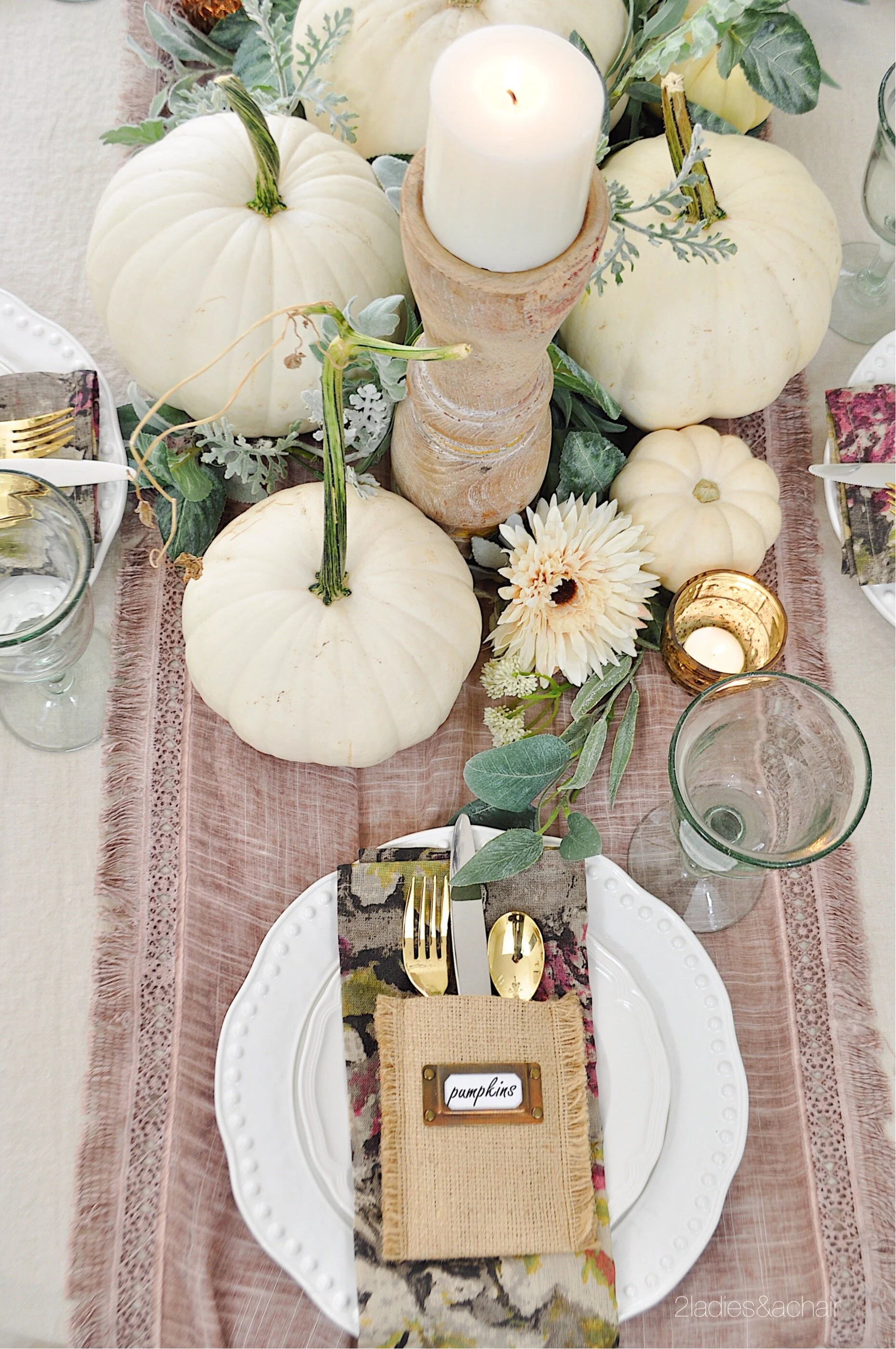 Fall Harvest Table Decor — 2 Ladies & A Chair