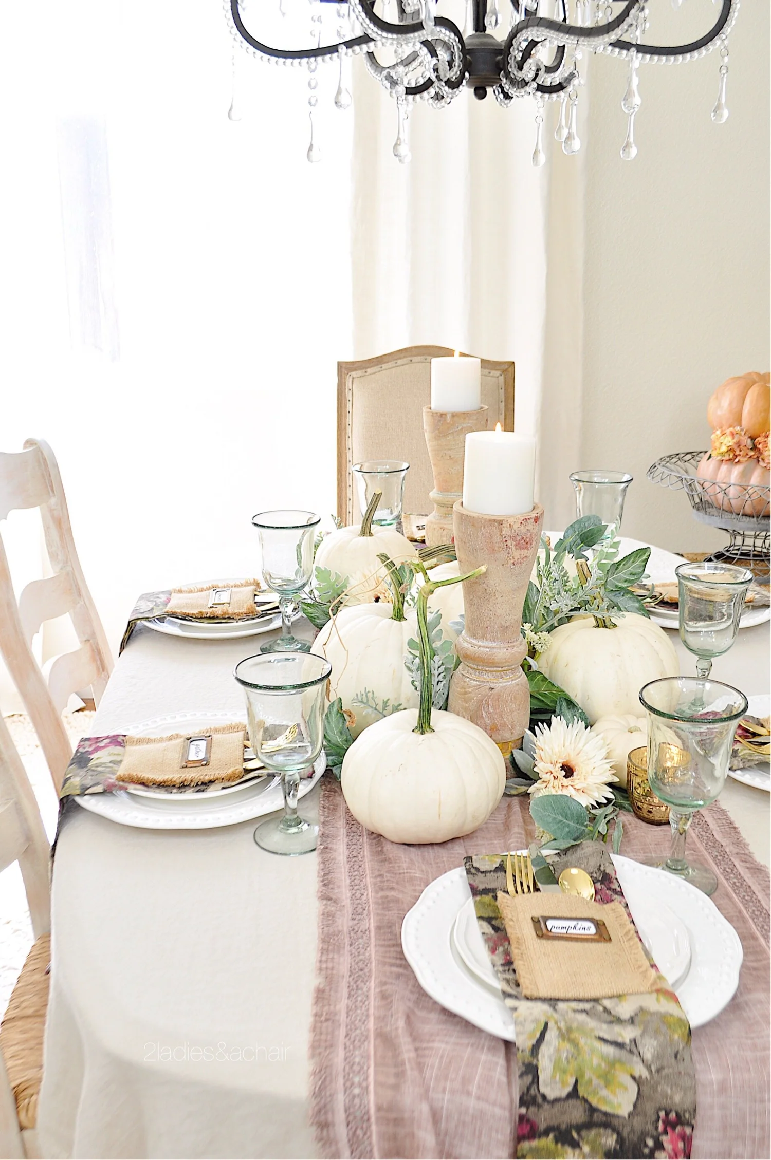 Fall Harvest Table Decor — 2 Ladies & A Chair