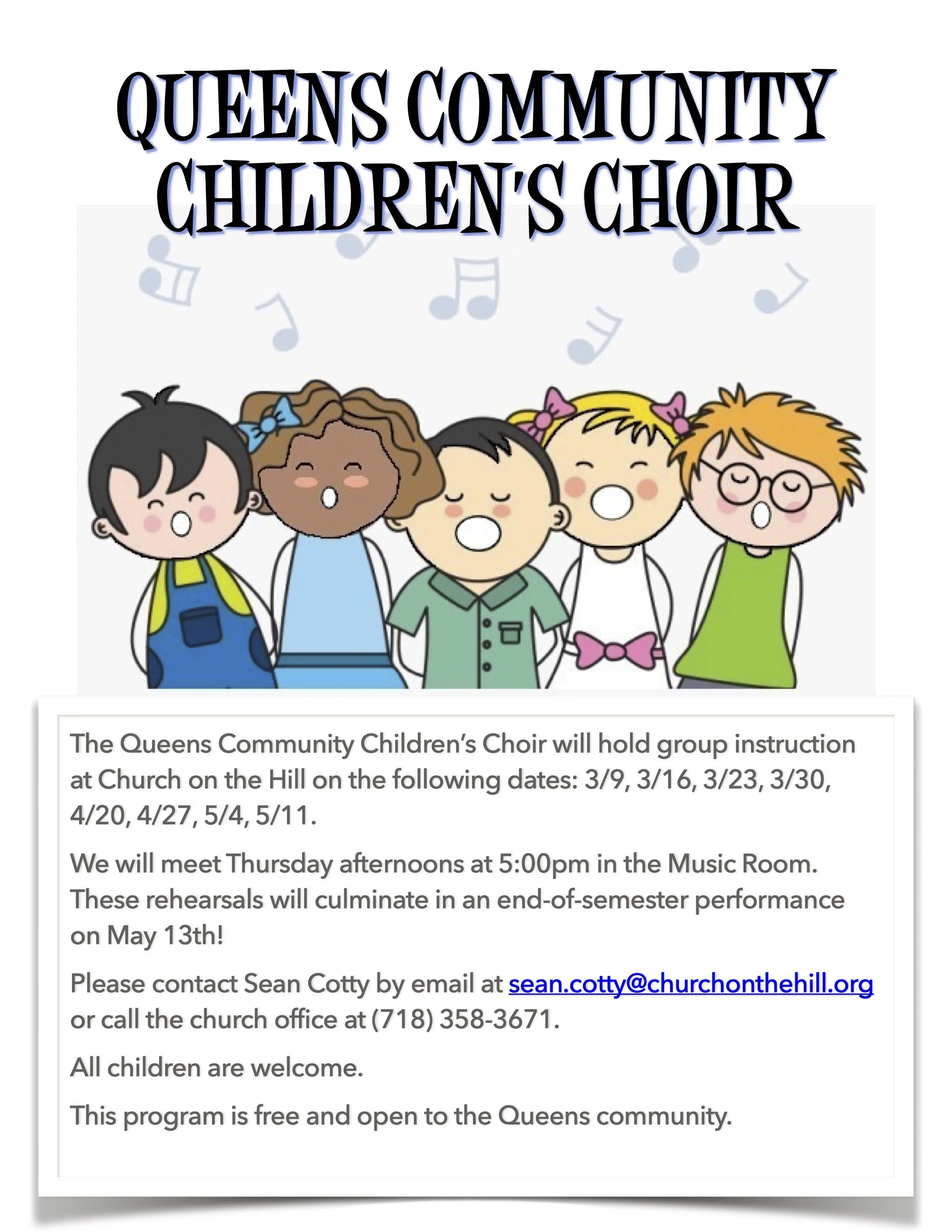 Queens Community Children's Choir — Church on the Hill